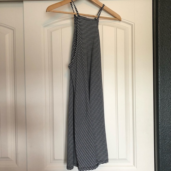 Poof! | Dresses | Poof Long Black And White Striped Sleeveless Dress ...